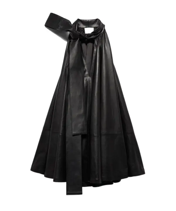 7 For All Mankind Faux Leather Ruffled Dress