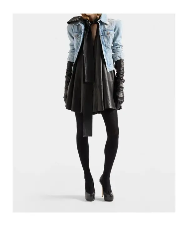 7 For All Mankind Faux Leather Ruffled Dress
