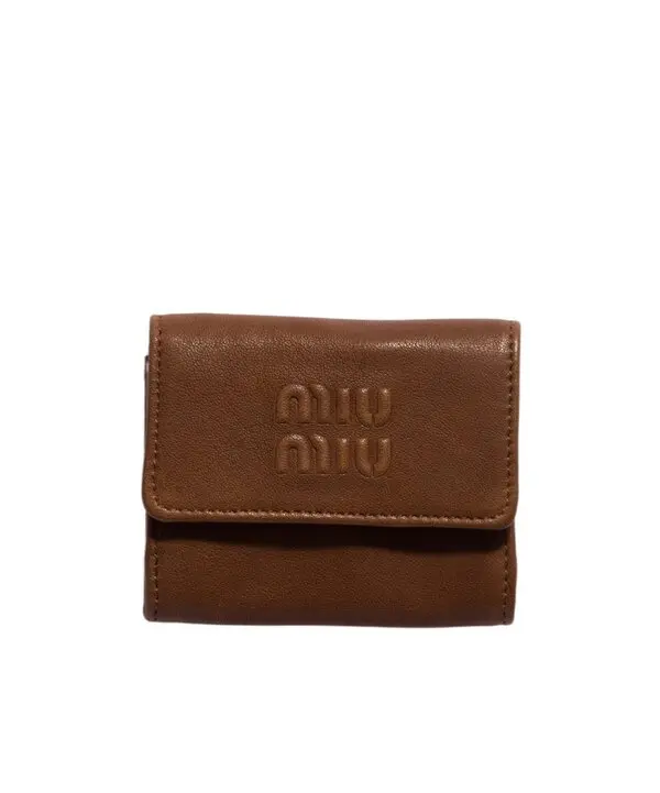 Miu Miu Small Nappa Leather Wallet - Oak