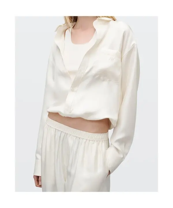 Alexander Wang Silk Layered Cami Shirt Top - Ivory