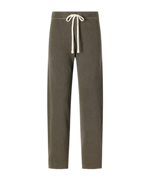 JAMES PERSE Cropped Brushed Cotton-terry Track Pants