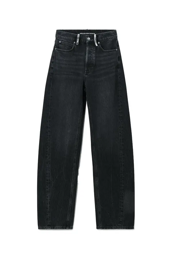 Alexander Wang Crystal Hotfix Logo Pocket Blow Up Jeans