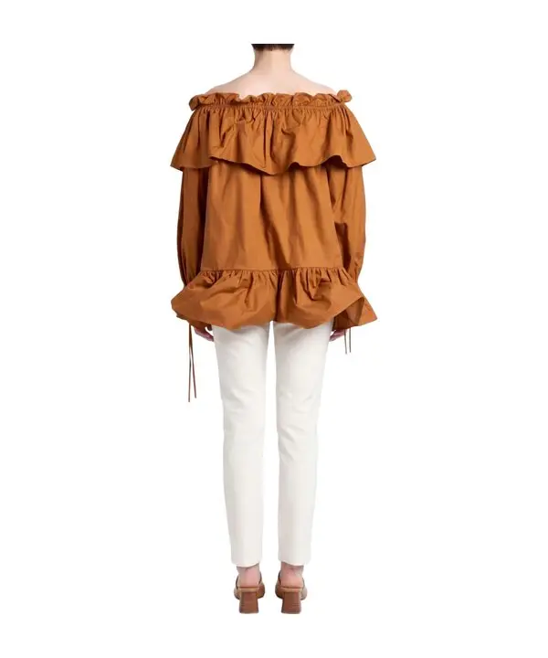 Saint Laurent Solid-colored Off-shoulder Top