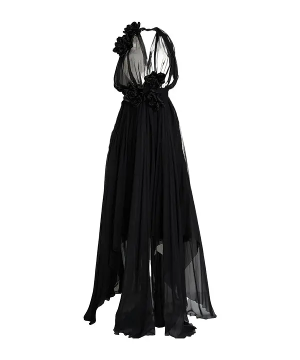 Dolce & Gabbana Sleeveless Deepv Maxi Dress - Black