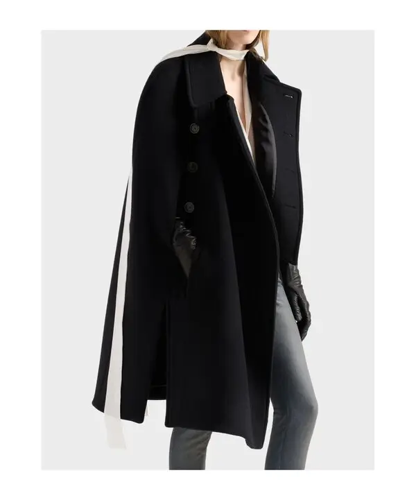7 For All Mankind Double-breasted Wool Cape