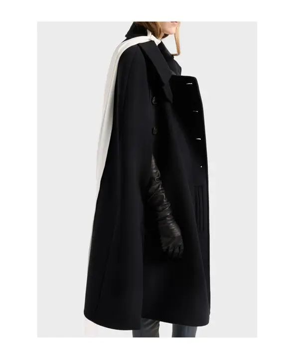 7 For All Mankind Double-breasted Wool Cape