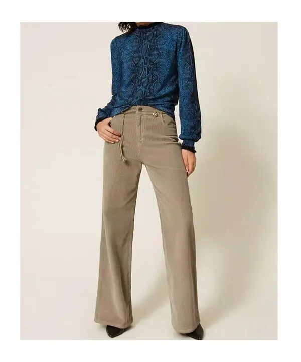 TWINSET Wide-leg Corduroy Casual Trousers