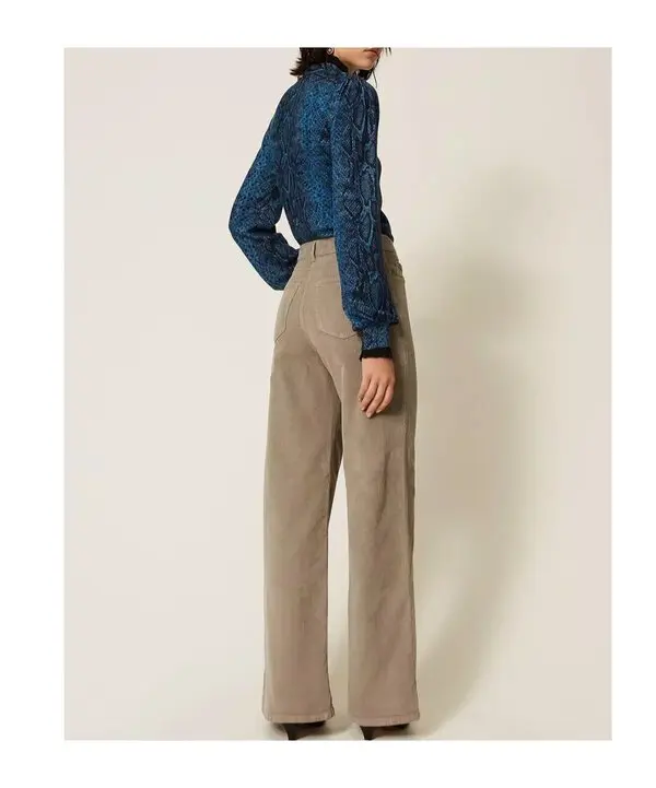 TWINSET Wide-leg Corduroy Casual Trousers
