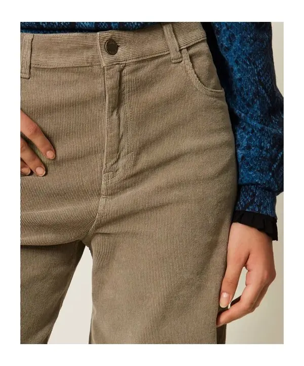TWINSET Wide-leg Corduroy Casual Trousers