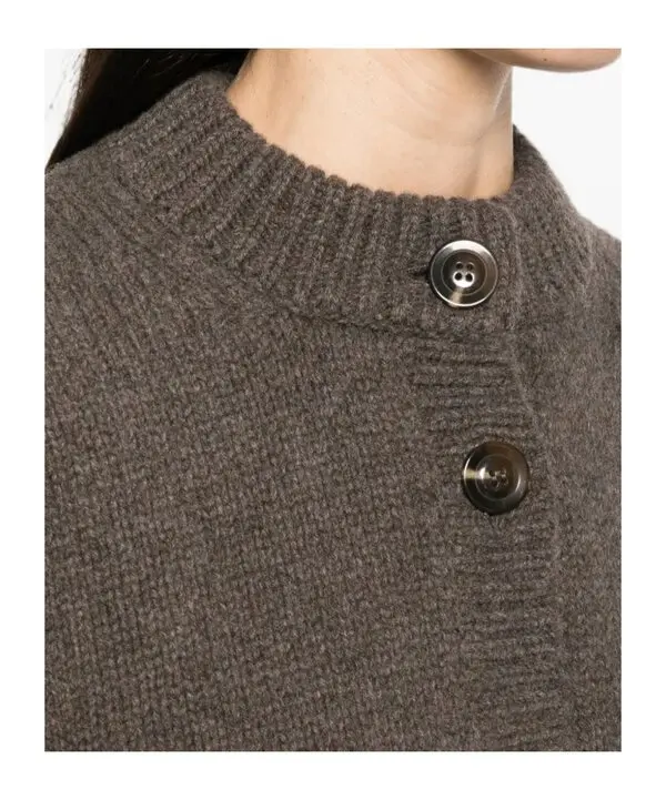 Soeur Crew-neck Single-breasted Knit Top