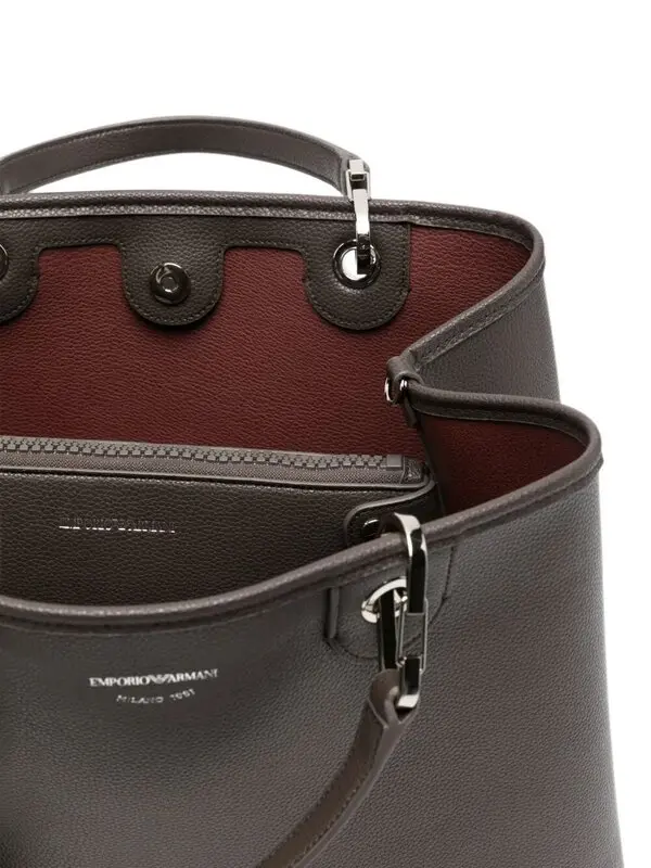 Emporio Armani Logo-print Grained Tote Bag