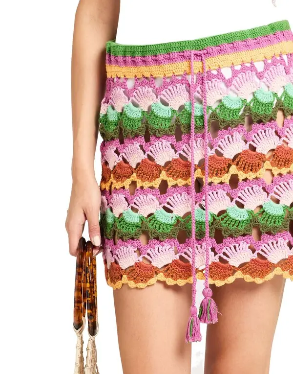Farm Rio Multicolored Lace Pencil Skirt