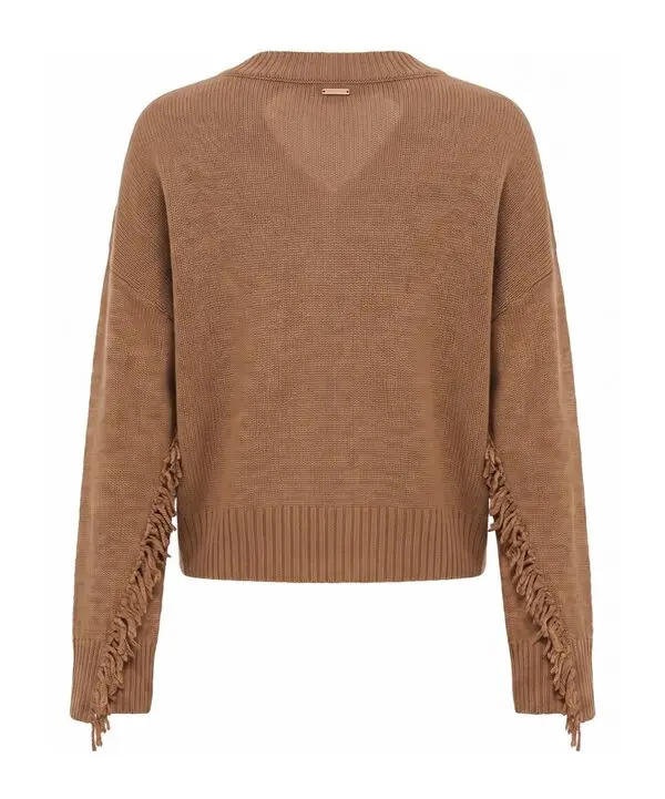 TWINSET Fringed Knit Sweater - Brown