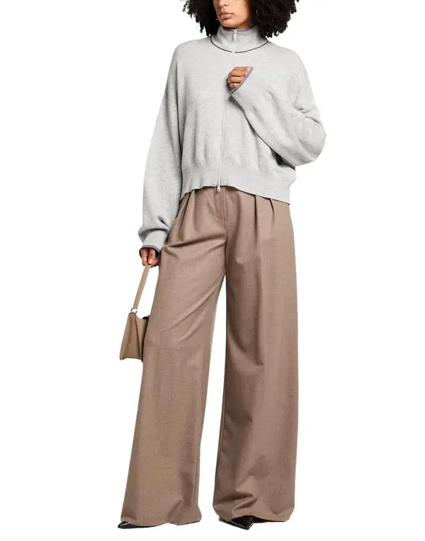 Brunello Cucinelli Highneck Zipup Sweater