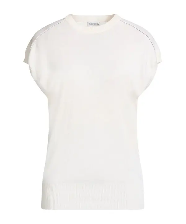 Burberry Wool Knit Short Sleeve Sweater - No