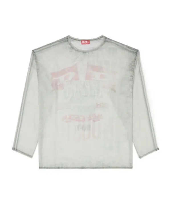 DIESEL® Sheer Chiffon Top With Concert Graphics