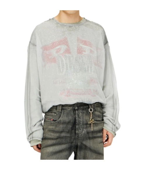 DIESEL® Sheer Chiffon Top With Concert Graphics