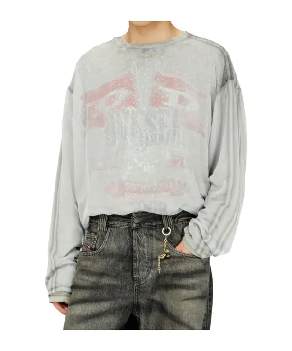 DIESEL® Sheer Chiffon Top With Concert Graphics