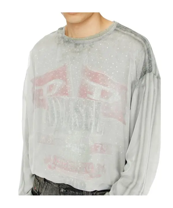 DIESEL® Sheer Chiffon Top With Concert Graphics