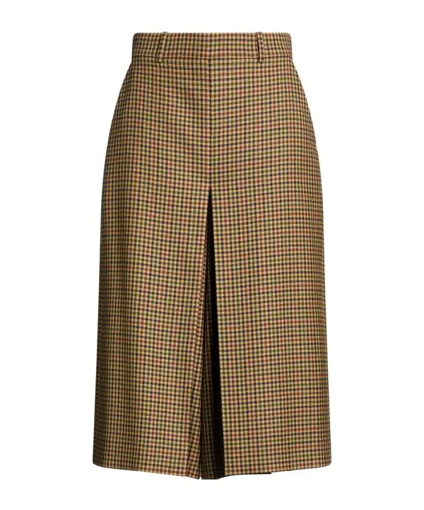 Saint Laurent Multicolored Wool Wideleg Trousers - Green