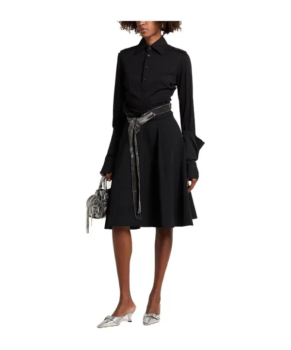 MAISON MARGIELA Solidcolor Lapel Shirt Dress