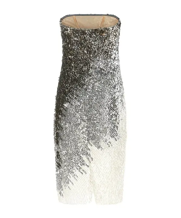 Elisabetta Franchi Metallic Sequined Corset Dress