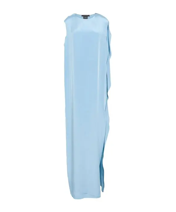 Max Mara Minimal Satin Maxi Dress - Blue