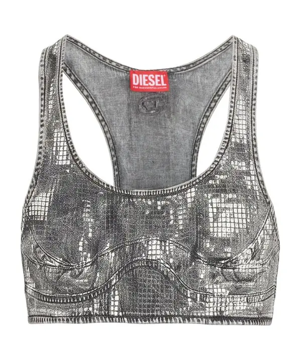 DIESEL® Cropped Sleeveless Denim Top