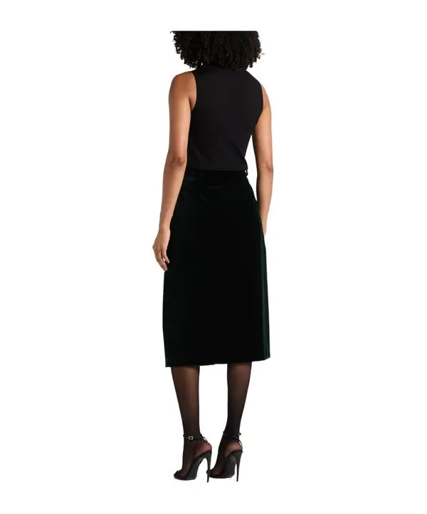 Saint Laurent Solidcolor Velvet Bodycon Skirt
