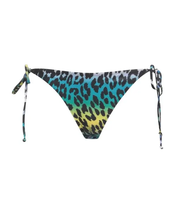 GANNI Leopard Print Bikini Bottom - Blue