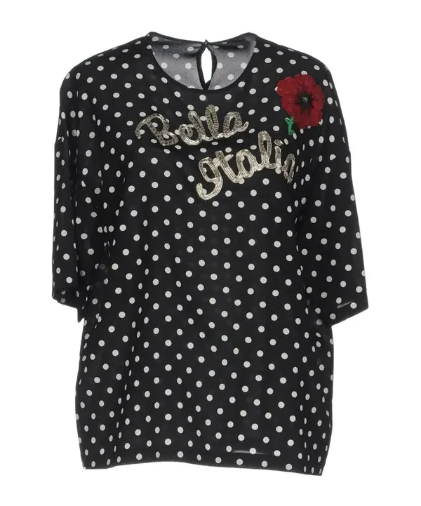 Dolce & Gabbana Polkadot Shortsleeve Dress - Black