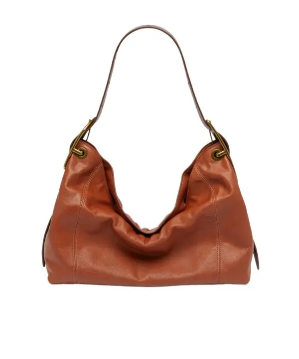 DIESEL® D-line-shoulder Bag In Shiny Leather - Brown