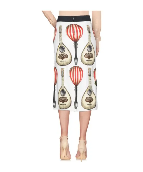 Dolce & Gabbana Multicolor Crepe Midi Skirt