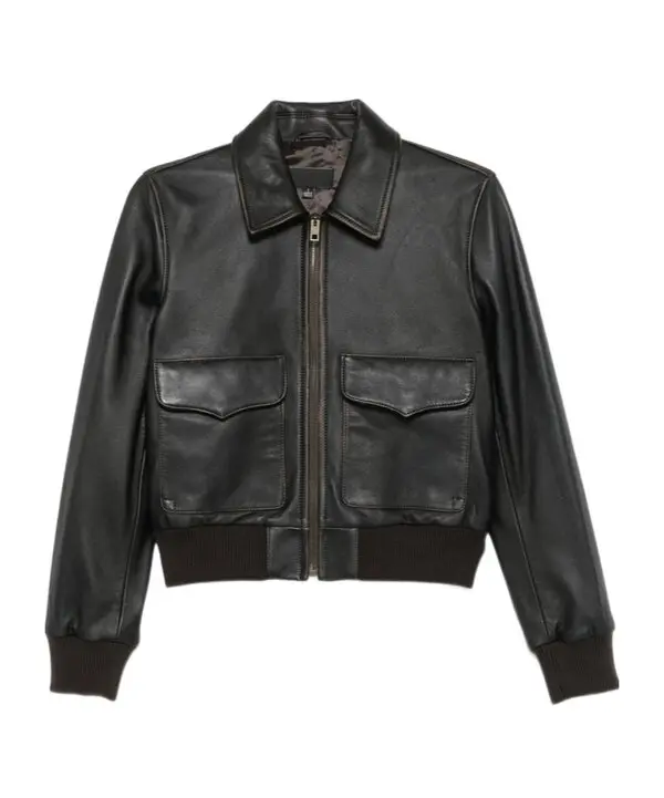 NILI LOTAN Leather Jacket With A Zipper
