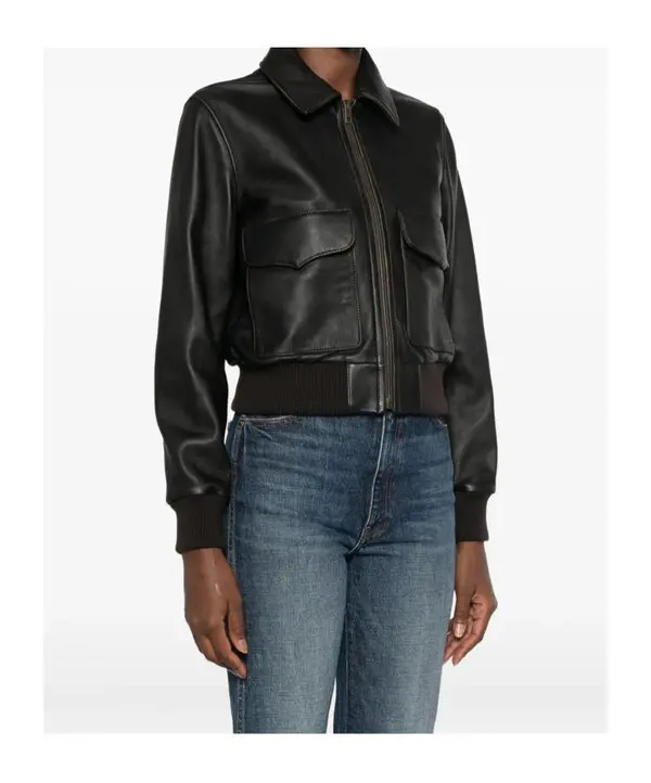 NILI LOTAN Leather Jacket With A Zipper