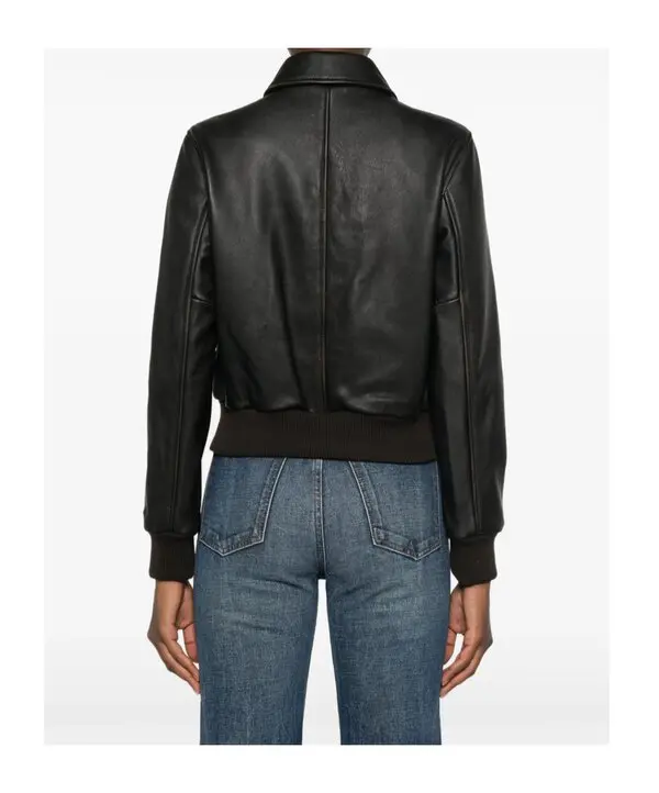 NILI LOTAN Leather Jacket With A Zipper