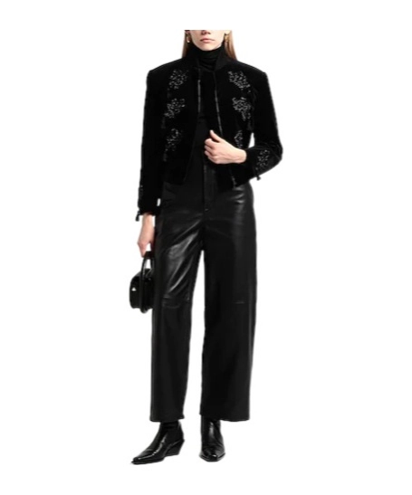Max Mara Minimalist Velvet Flight Jacket