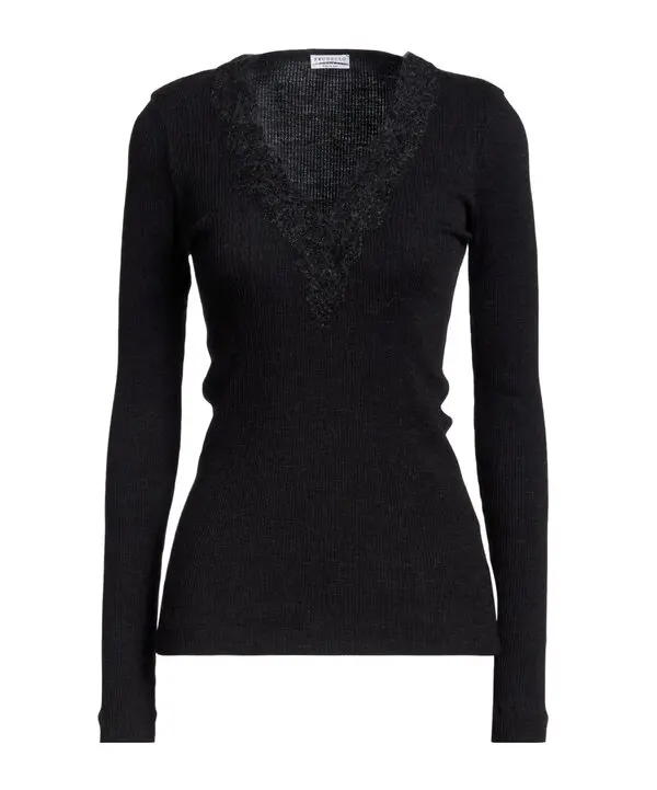 Brunello Cucinelli Wool Vneck Knit Sweater