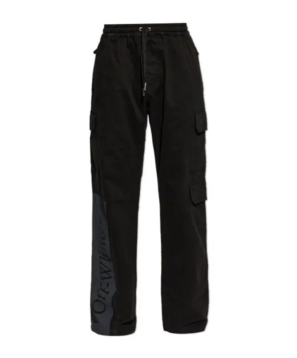 Off-White Big Bookish Cotton Gabardine Cargo Pants - Black