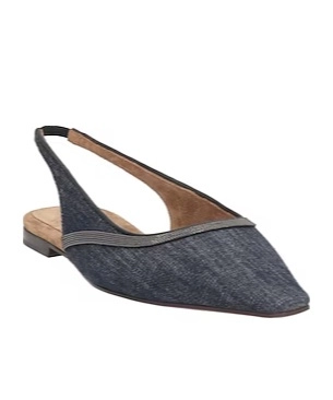 Brunello Cucinelli Denim Slipon Flats