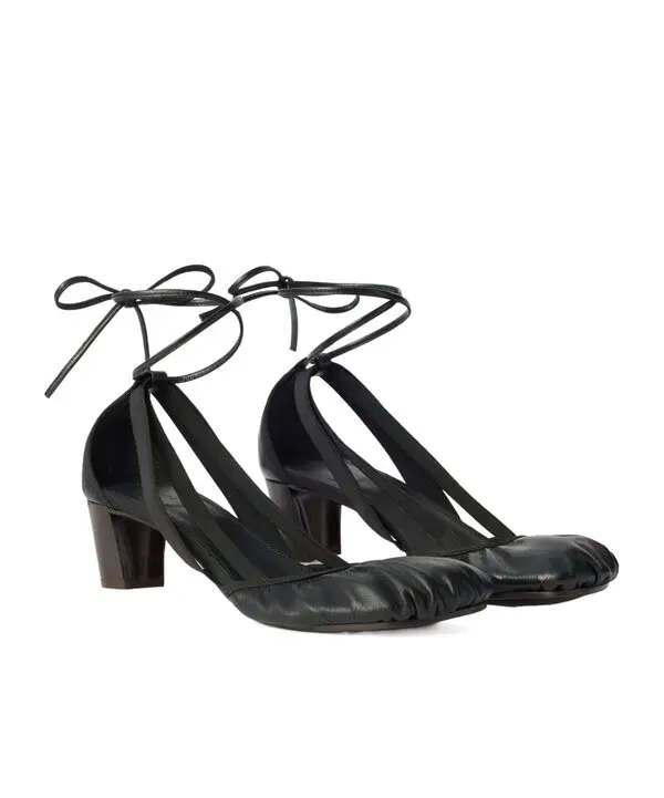 LEMAIRE 55mm Pedille Heeled Ballerinas In Goat Leather - Black
