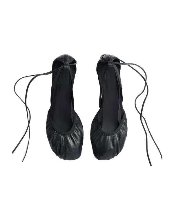LEMAIRE 55mm Pedille Heeled Ballerinas In Goat Leather - Black