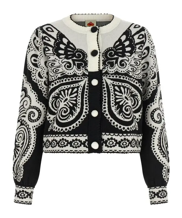 Farm Rio Long-sleeve Open-front Knit Cardigan
