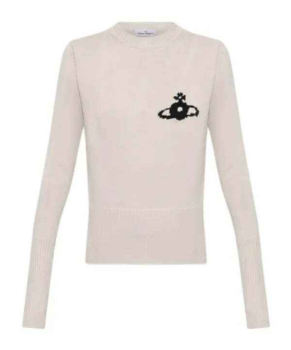 VIVIENNE WESTWOOD Long-sleeved Crewneck Sweater With Orb Detail - No