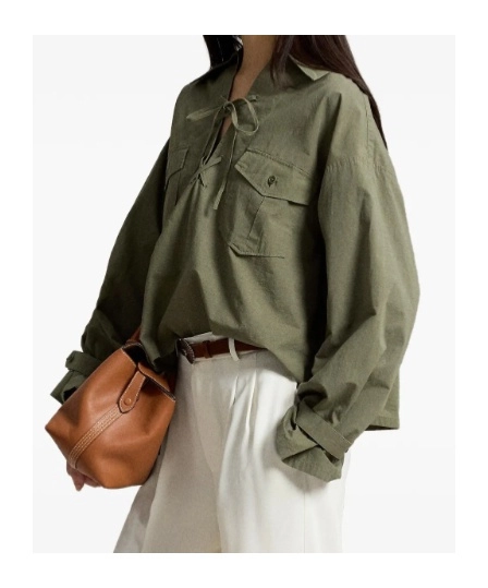 Polo Ralph Lauren Lace-up Cotton Blouse