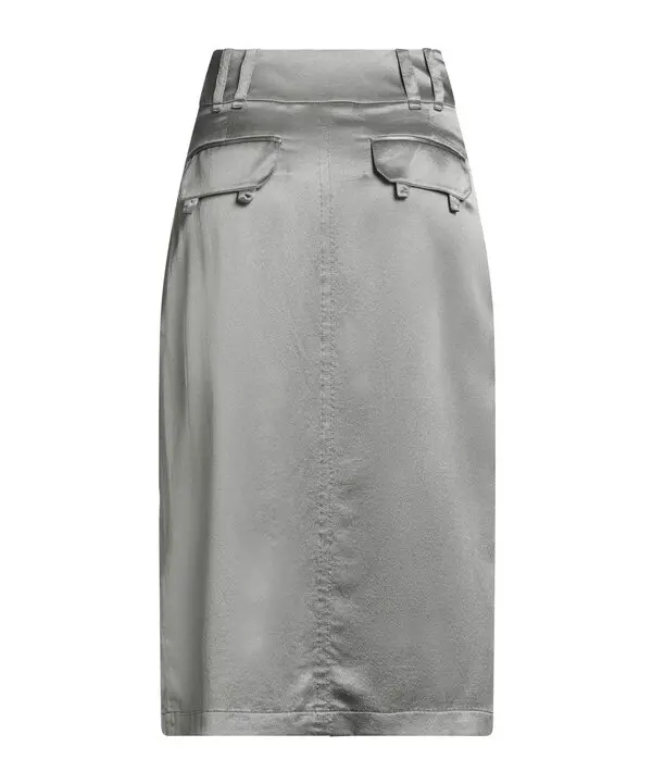 Saint Laurent Solidcolor Satin Pencil Skirt