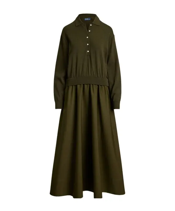 Polo Ralph Lauren Long Sleeve Polo Dress - Green