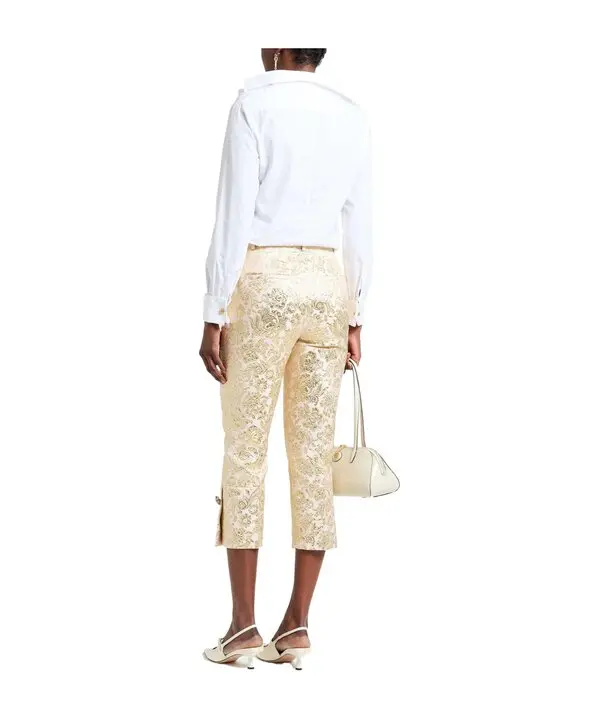 Dolce & Gabbana Two-tone Trimmed Cropped Pants