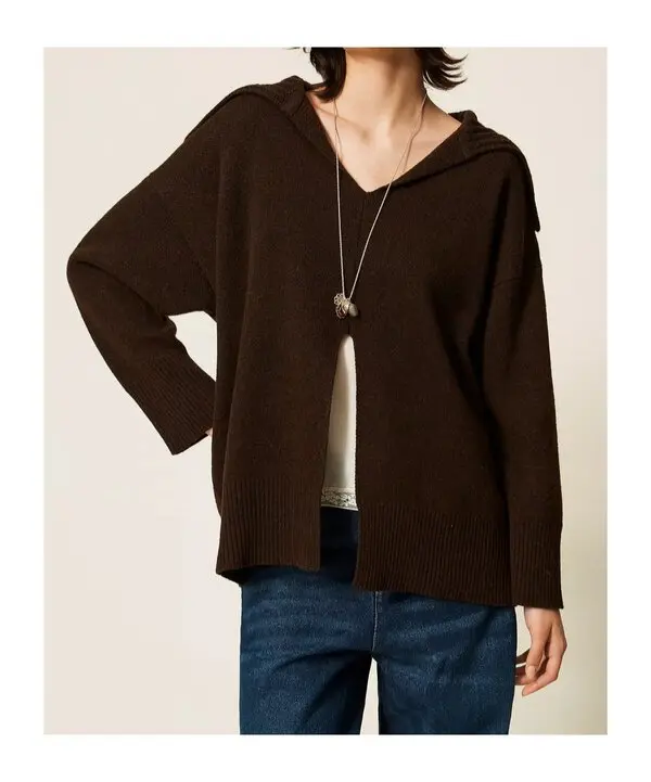 TWINSET Side-slit Knit Sweater