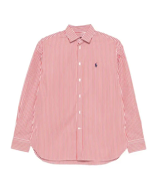 Polo Ralph Lauren Vertical-stripe Embroidered-logo Shirt